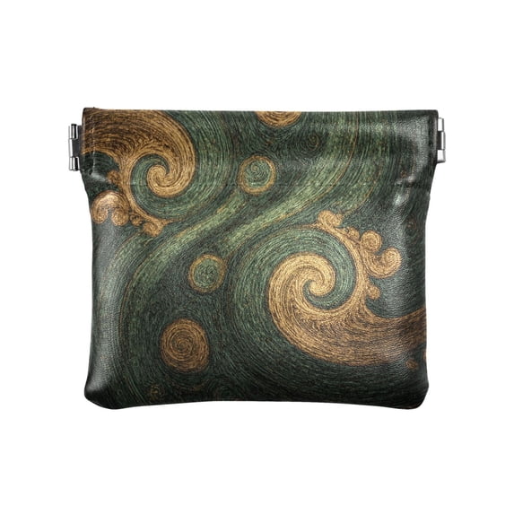 Compact PU Leather Coin Purse Small Spring-Frame Wallet Change Pouch ...