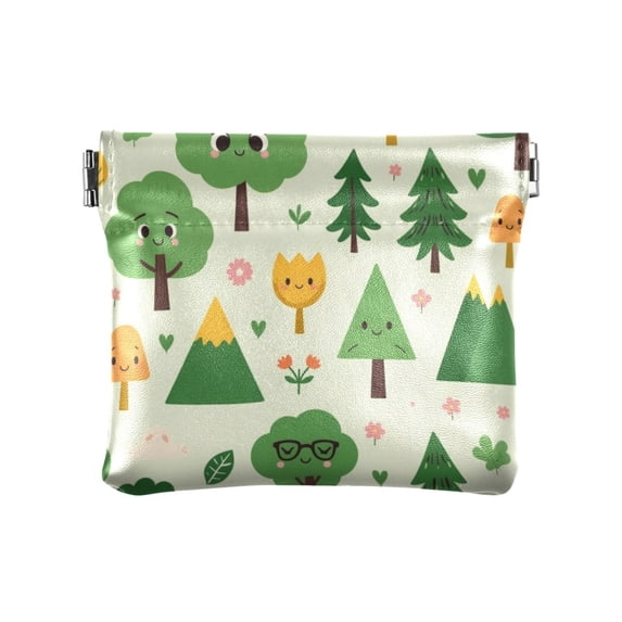 Compact PU Leather Coin Purse Small Spring-Frame Wallet Change Pouch ...
