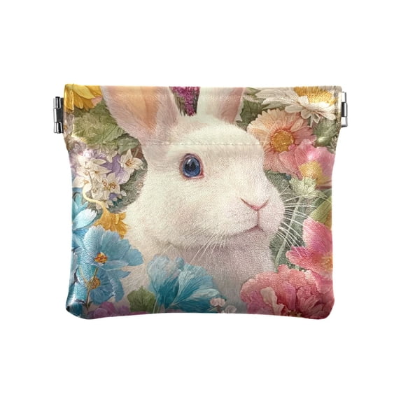 Compact PU Leather Coin Purse Small Spring-Frame Wallet Change Pouch ...