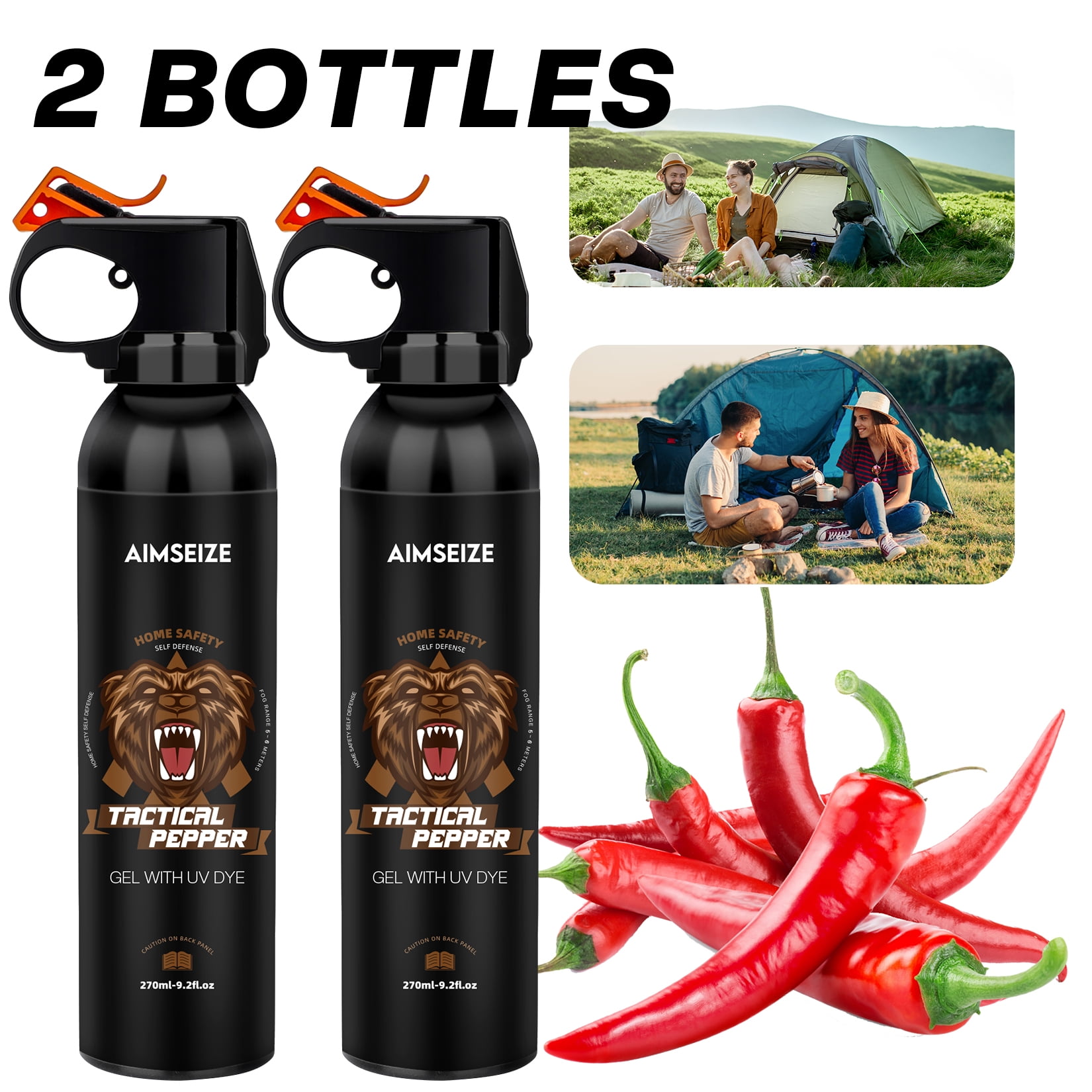 Compact Pepper Spray Maximum Strength 2 Bottles - Walmart.com