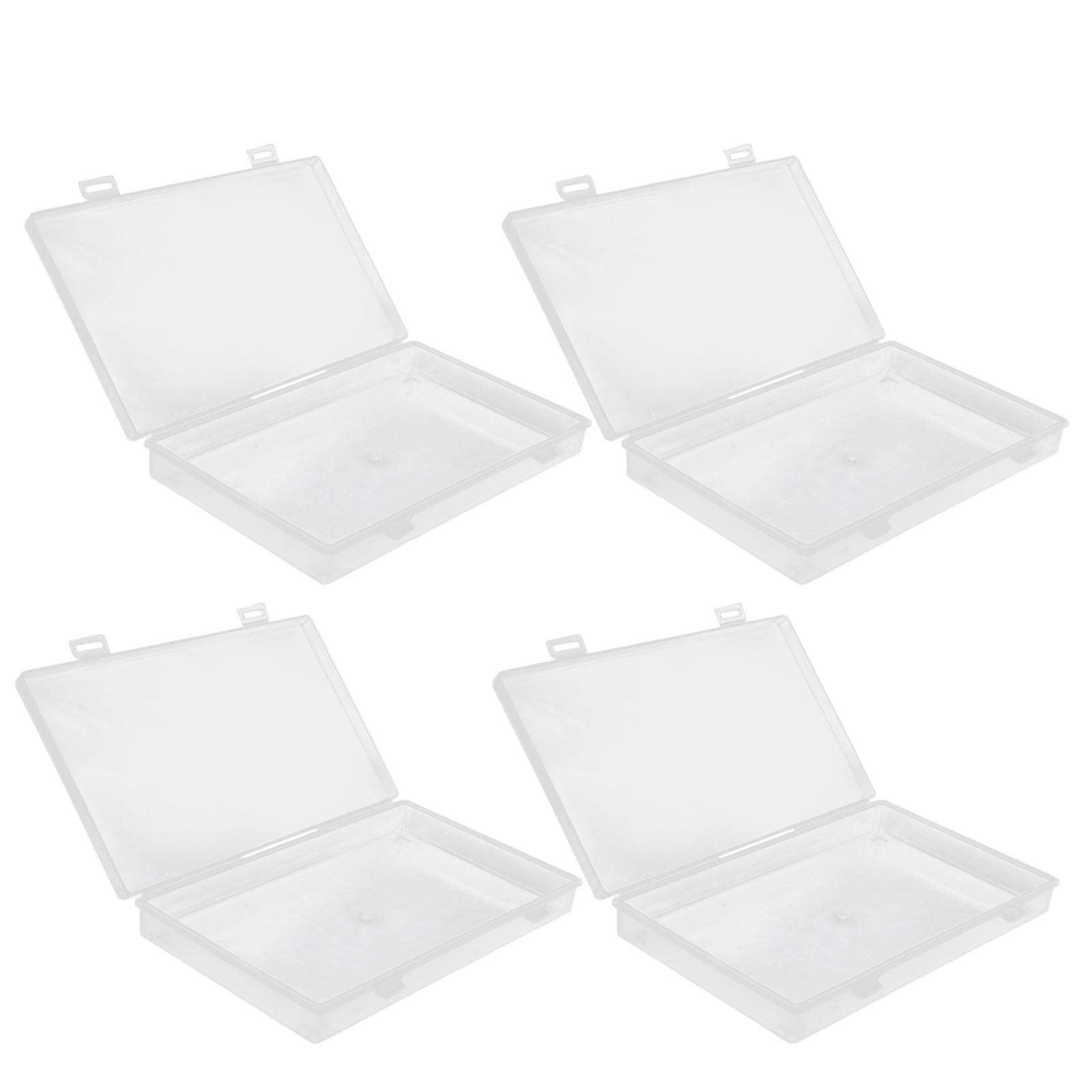 Compact Plastic Boxes for Small Item Organization Transparent Hinged ...