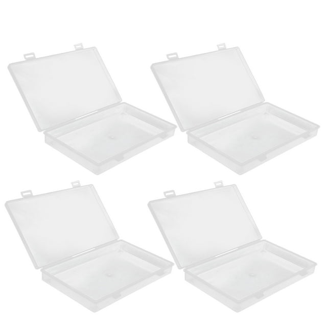 Compact Plastic Boxes for Small Item Organization Transparent Hinged ...
