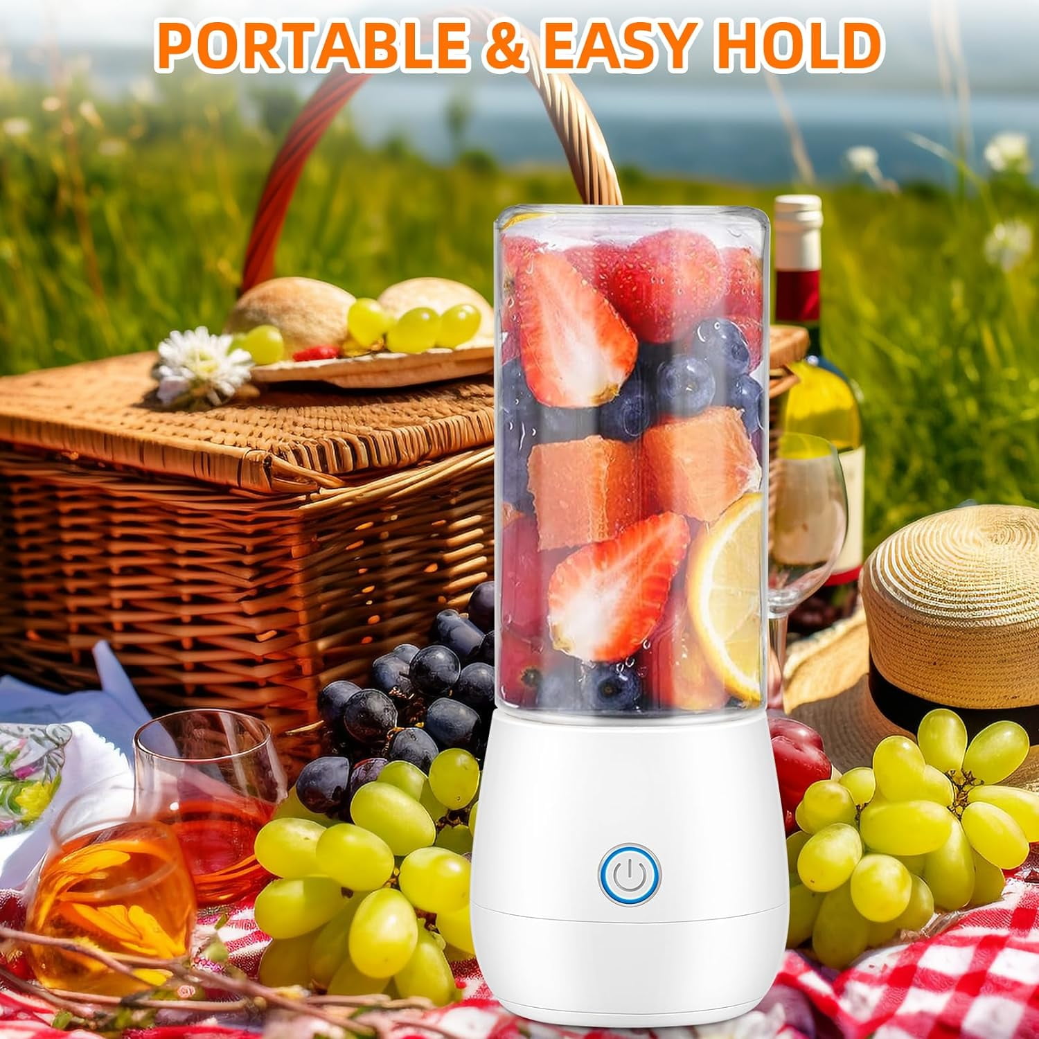 Compact & Portable Blender Juicer Wireless Charging 16 oz Capacity ...