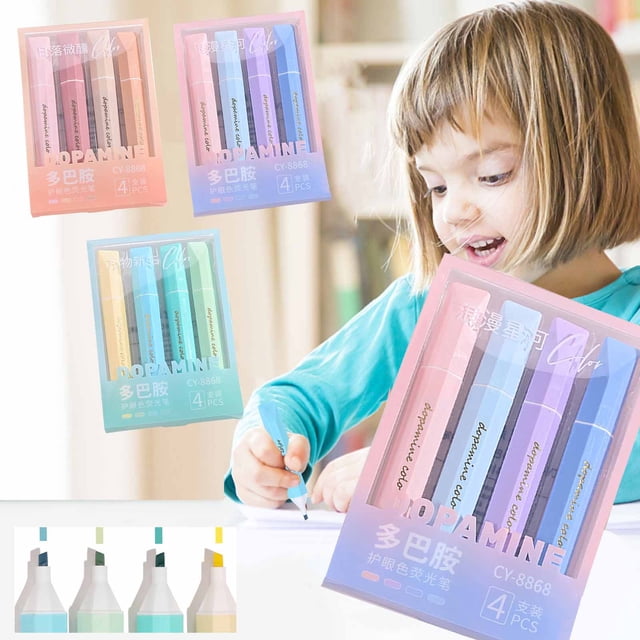 Compact Portable Highlighters- Quick-Dry Smudge-Proof Fluorescent ...