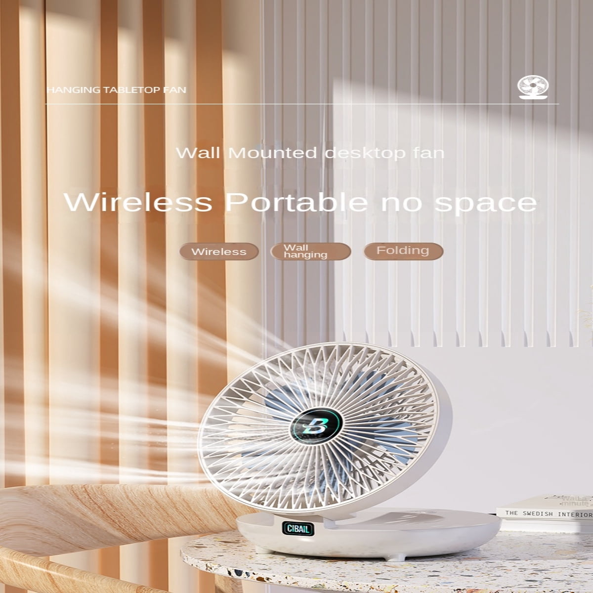 Compact Portable USB Desk Fan - 3-Speed Silent Cooling Fan for Home ...