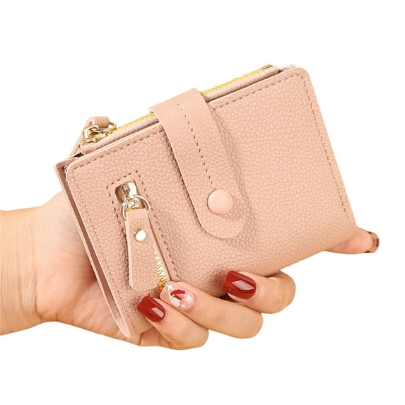 Compact Purse for Ladies Multi Pocket Design Snaps Button Practical PU ...