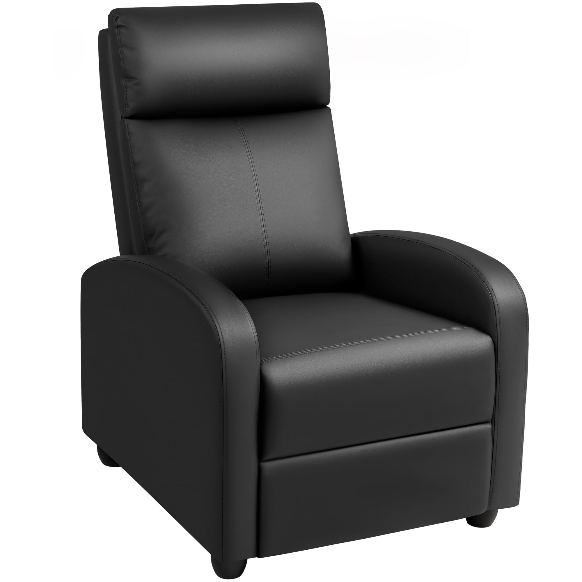 Compact Recliner Chair for Small Spaces, PU Leather Adjustable Sofa ...