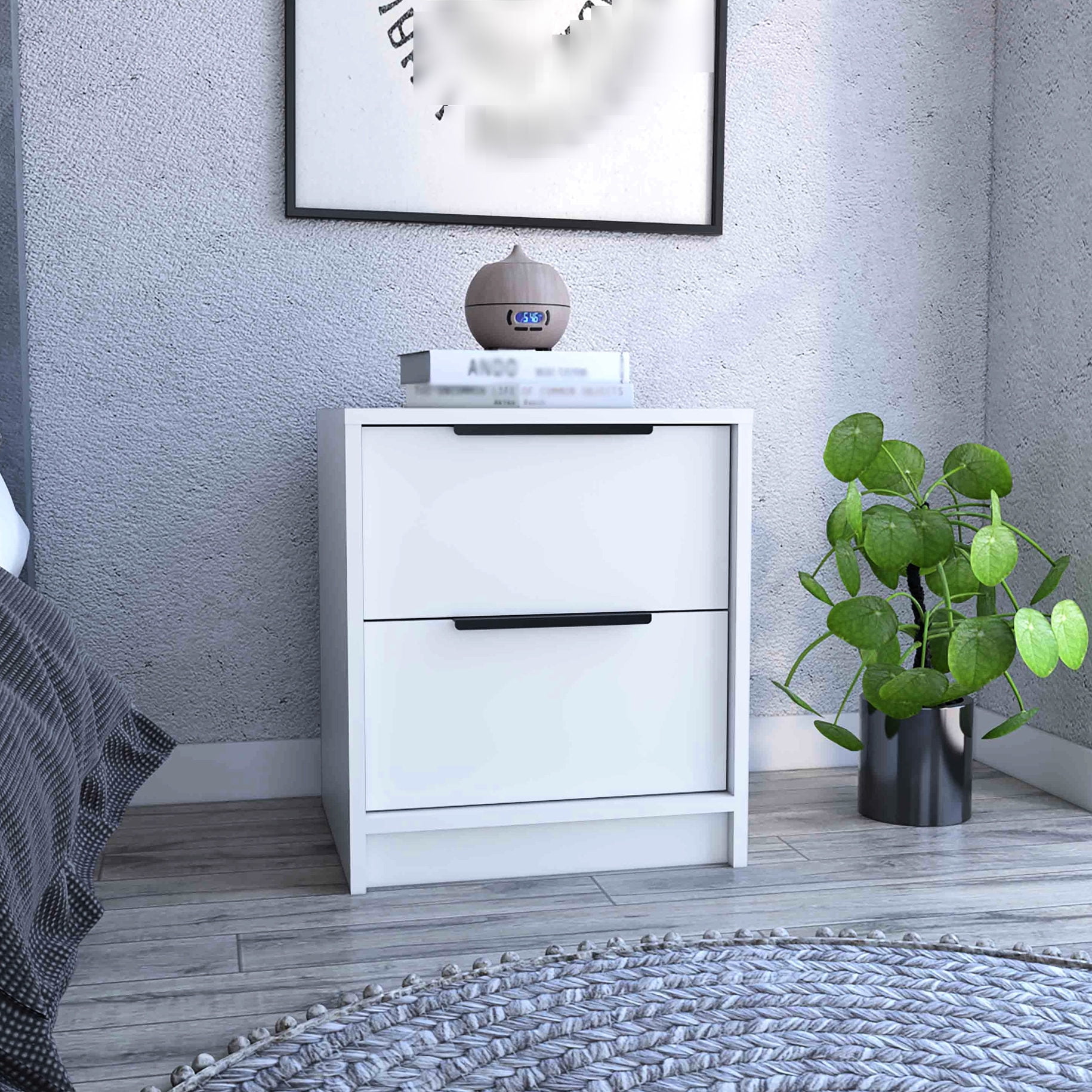 Compact Rectangle End Table+Easy Assembly”-“Living Room Placement+Space ...
