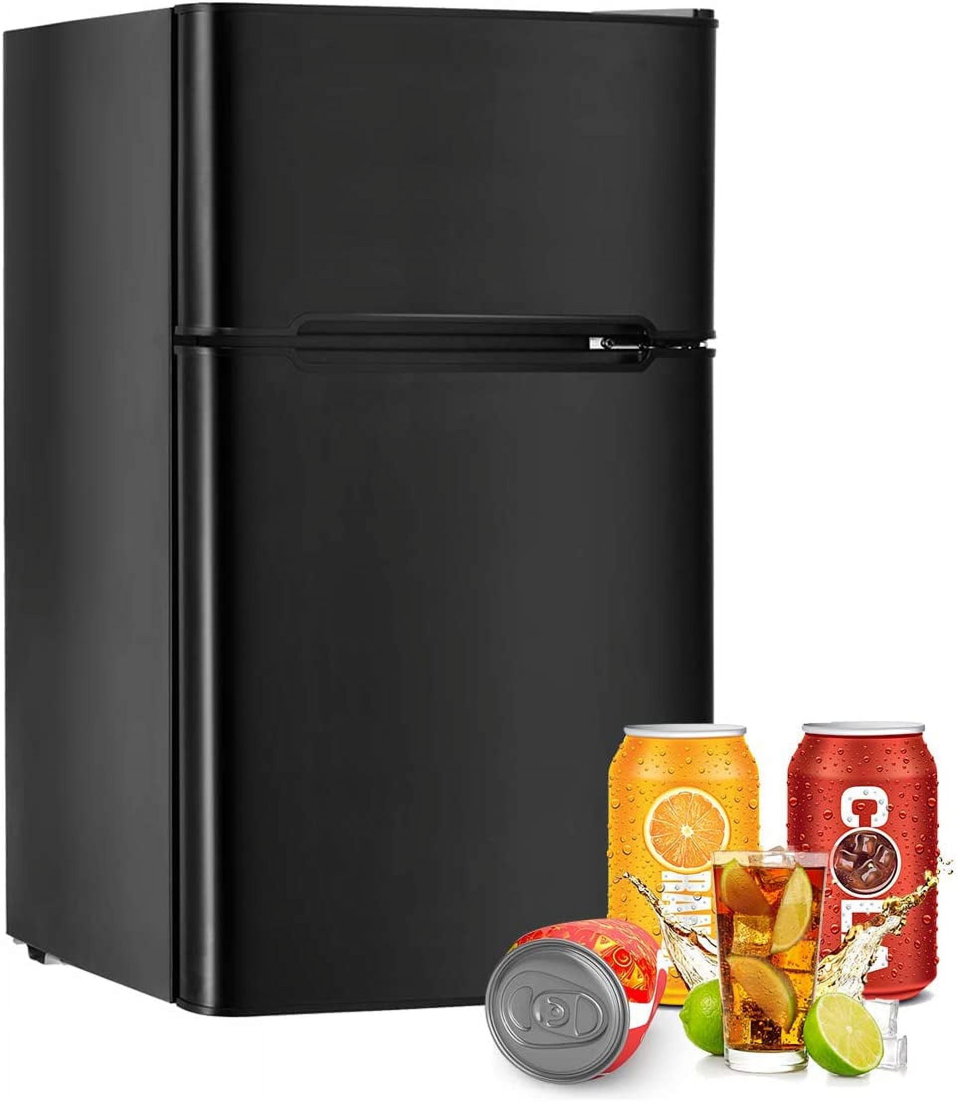 Compact Refrigerator with Freezer 3.2 Cu.Ft, 2 Door Mini Fridge with ...