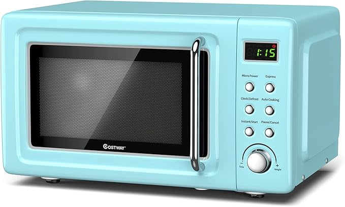 Compact Retro Microwave Oven, 0.7Cu.ft, 700-Watt Countertop Microwave ...