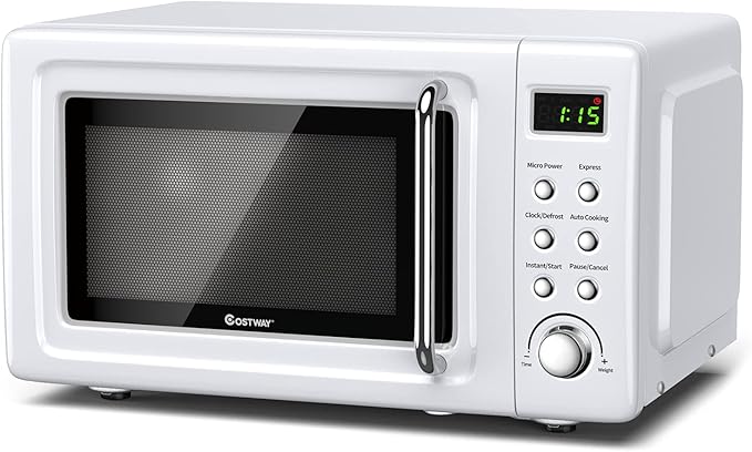 Compact Retro Microwave Oven, 0.7Cu.ft, 700-Watt Countertop Microwave ...