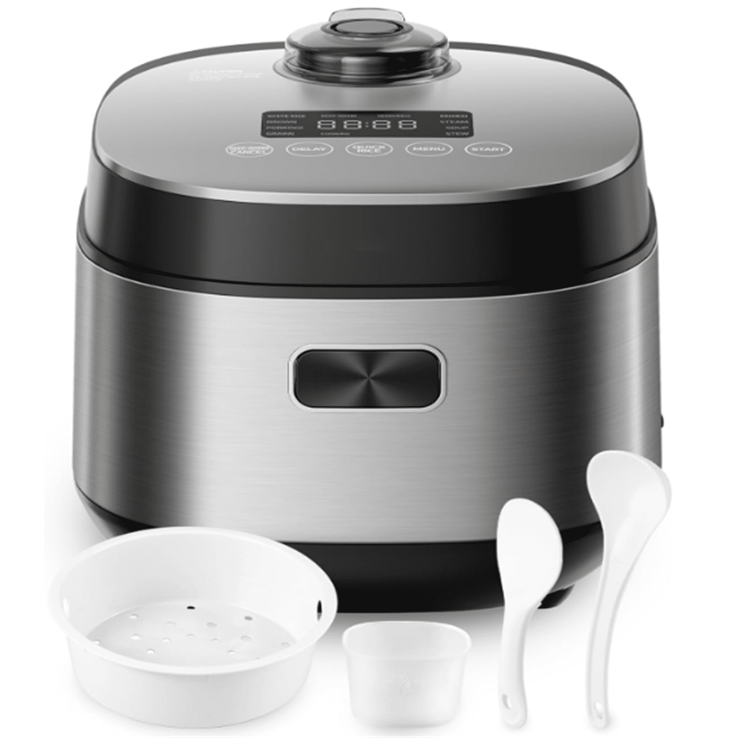 Compact Rice Cooker 8 Cups Cooked/4 Cups Uncooked, 9-in-1 Multi Cooker ...