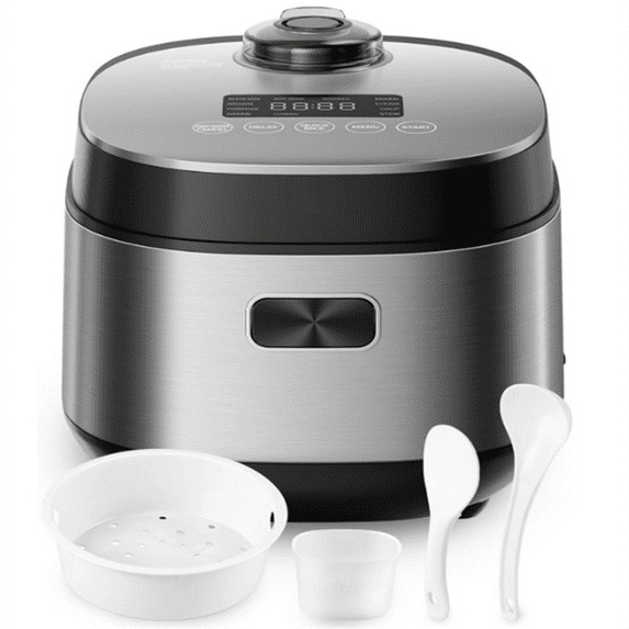 Compact Rice Cooker 8 Cups Cooked/4 Cups Uncooked, 9-in-1 Multi Cooker ...