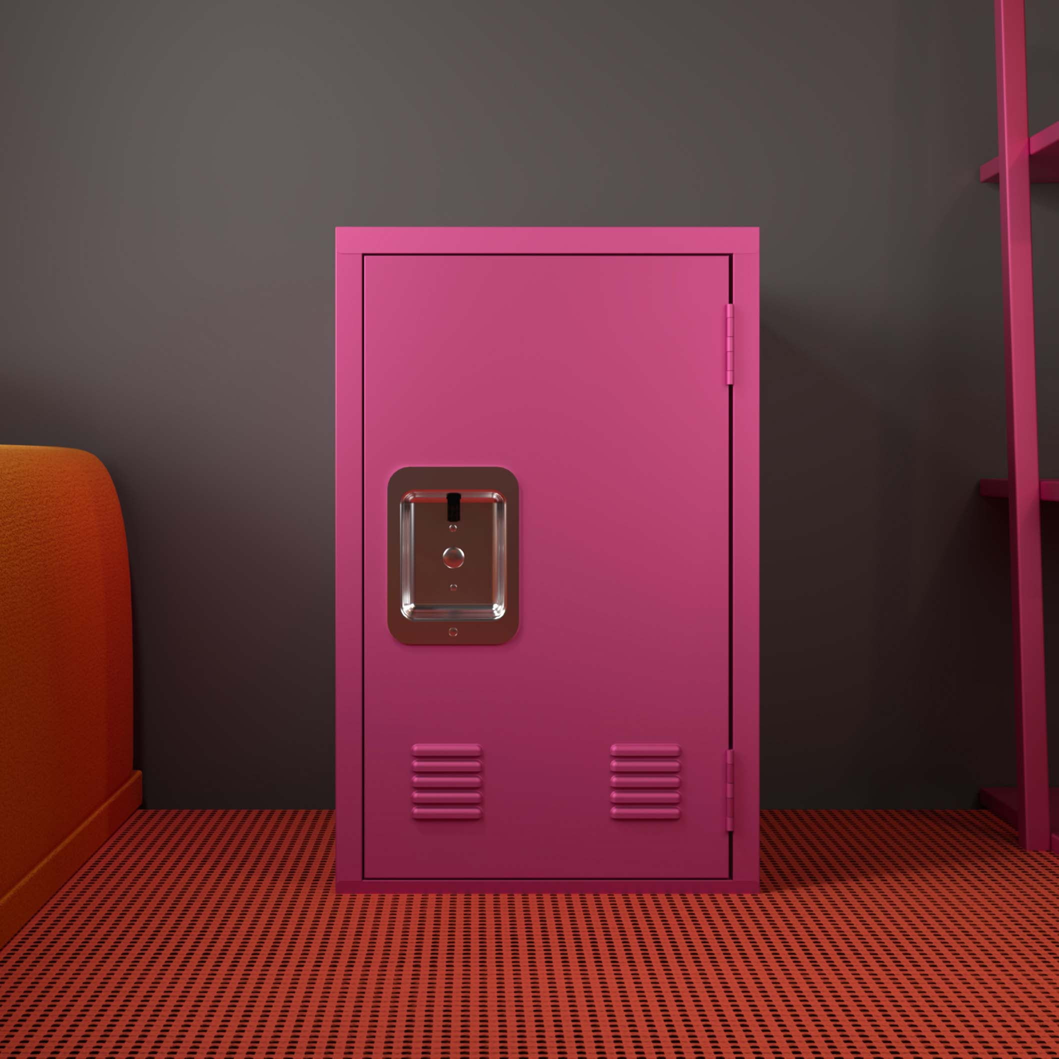 Compact Rose Pink Steel Storage Cabinet: Detachable, Ample Storage ...