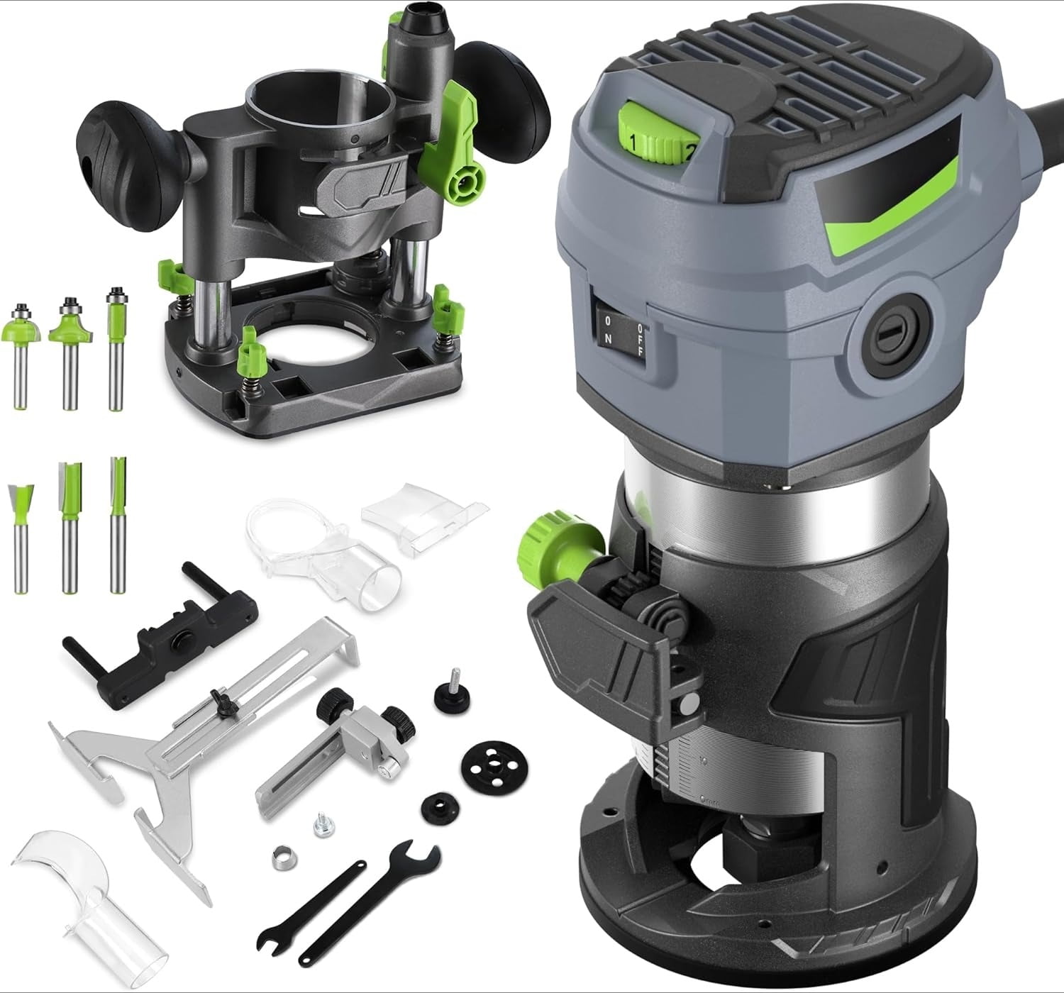 Compact Router Combo Kit, 6.5 Amp Compact Router Fixed Base & Plunge ...