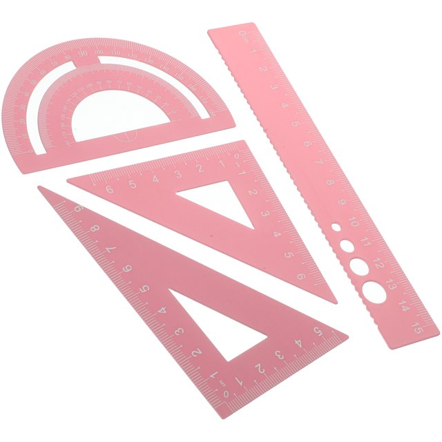 Compact Ruler Kit Classroom Supplies Protractor Drawing Triangle ...
