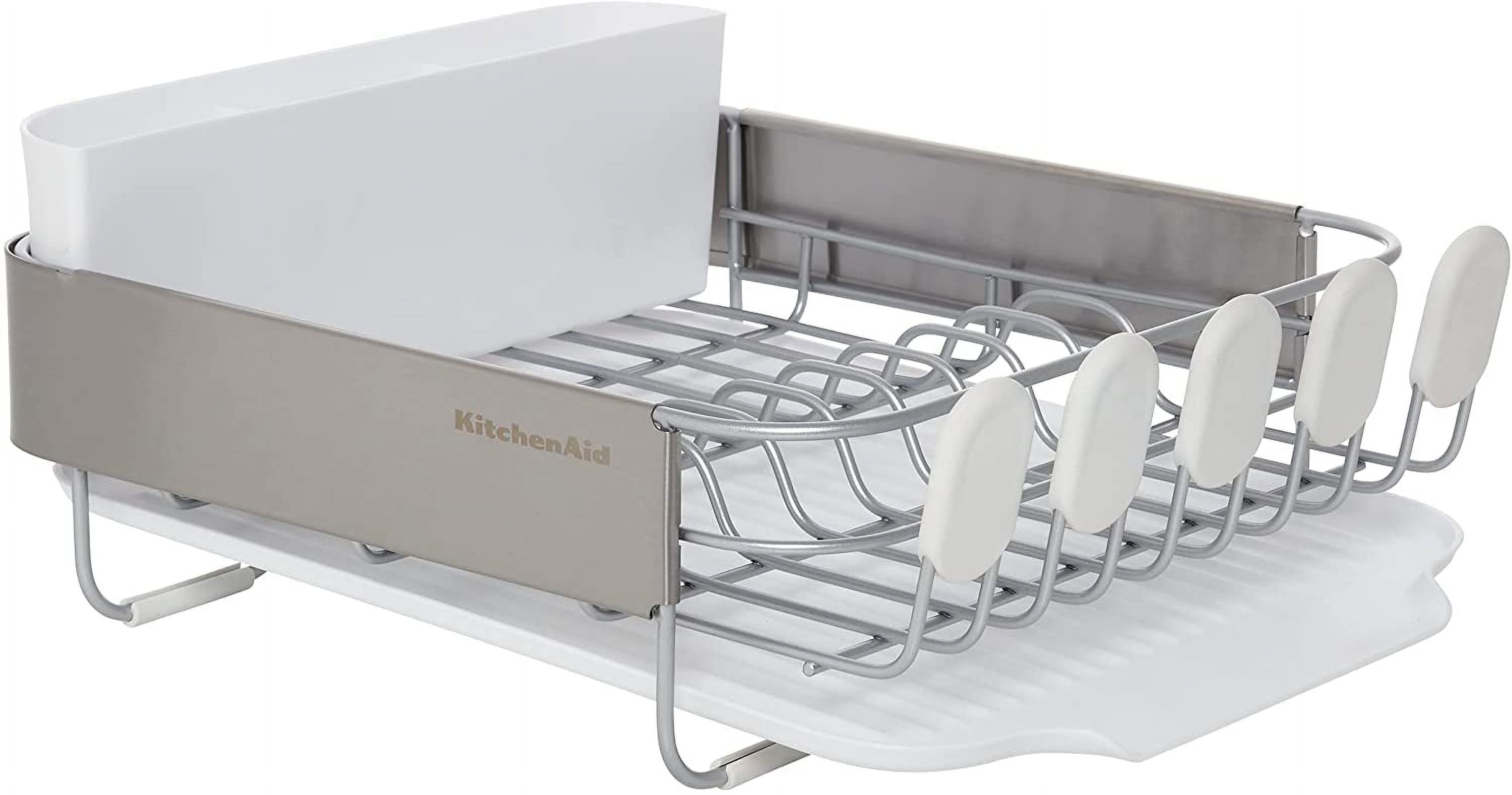 Compact Satin Wire Rust Resistant, Expandable Dish Rack with Angled ...