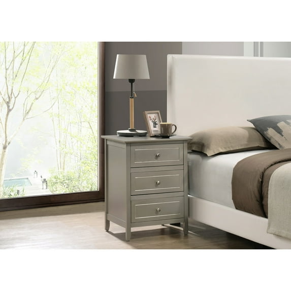 Compact Silver Champagne Nightstand+Sturdy Build"-"Bedroom Storage ...