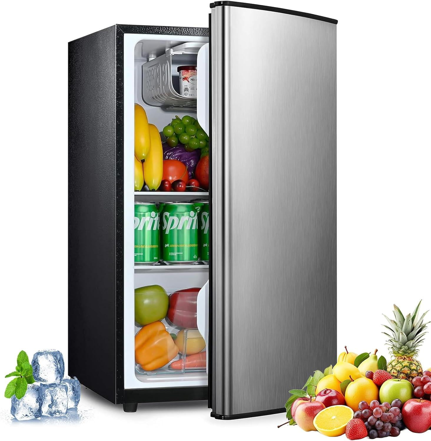 Compact Single Door Refrigerator with Freezer, 2.7 Cu.Ft Mini Fridge ...