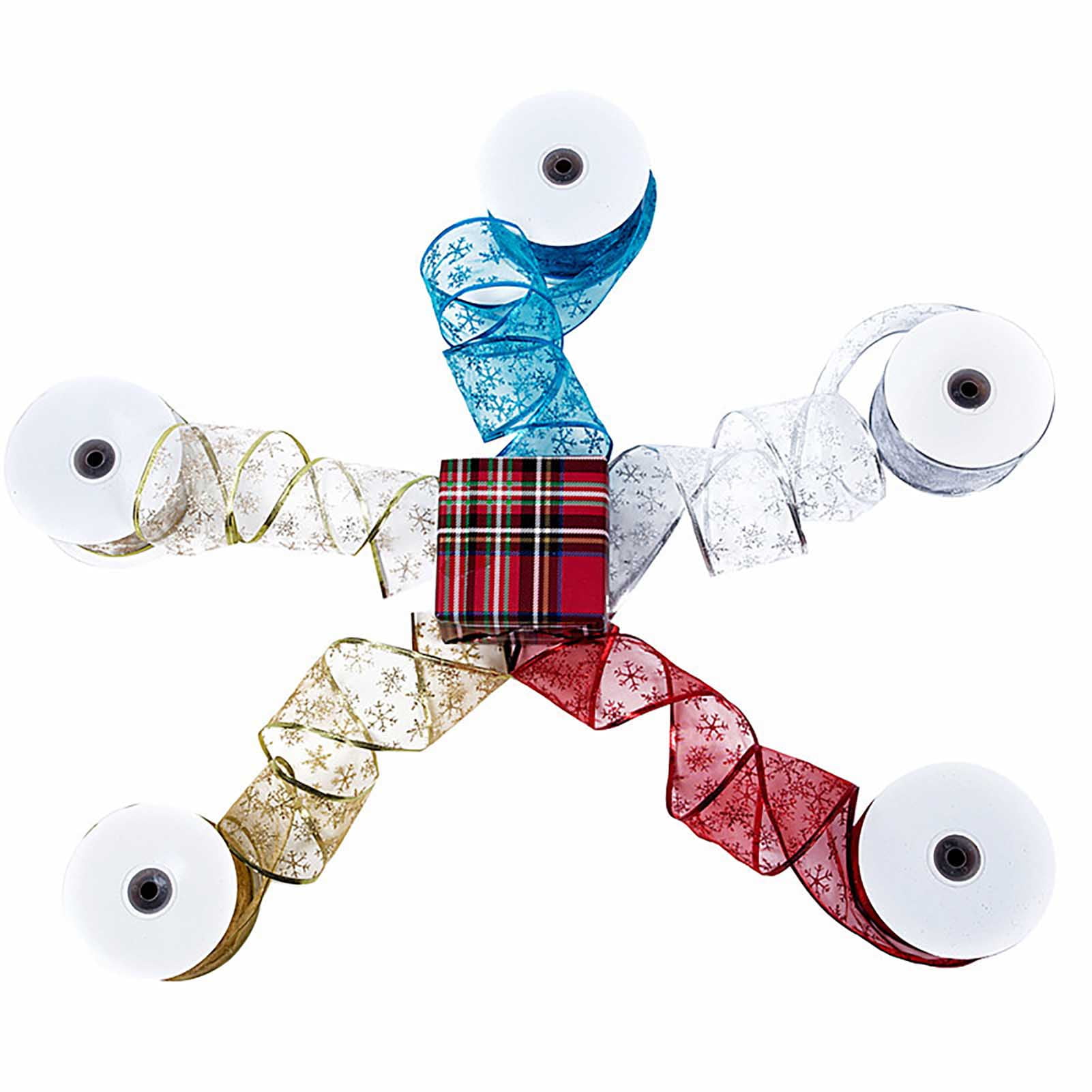 Compact Snowflake Ribbon Roll, Nice-Looking Acrylic Fiber Glitter ...