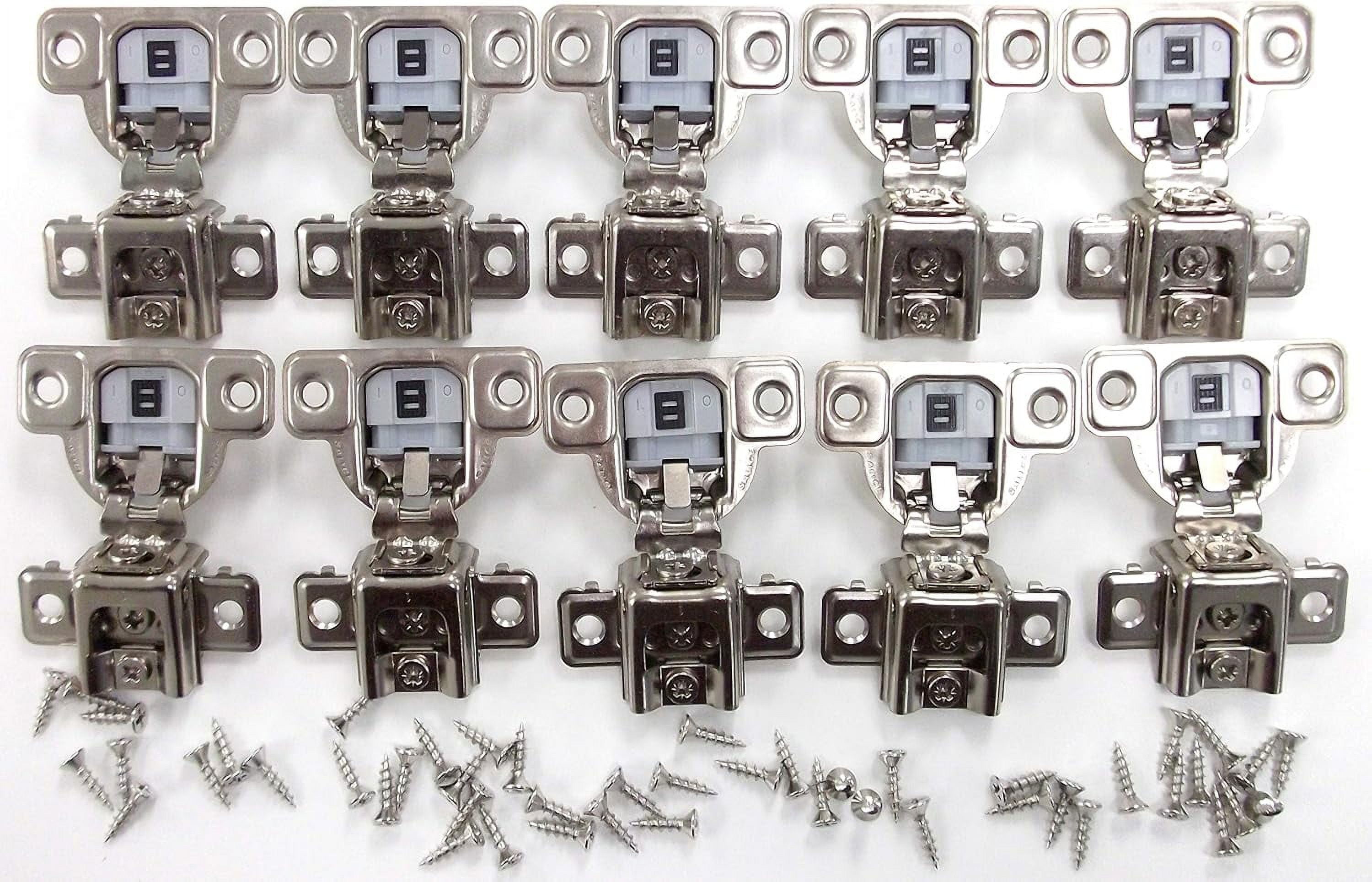 Compact Soft Close 1" Overlay Hinge Pack of 10 Hinges with Screws ...