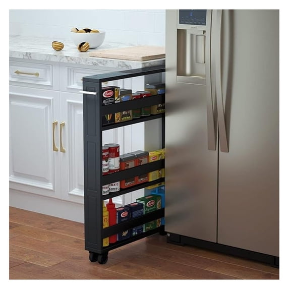 Compact Space Kitchen Pantry,3-Tier Kitchen Removable Storage Cart ...