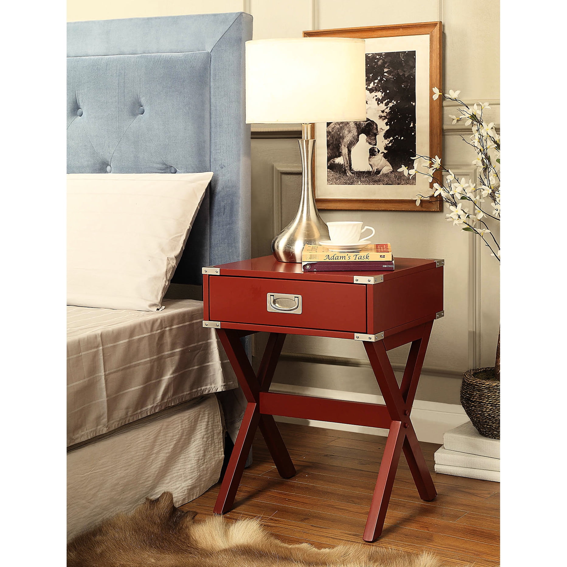 Compact Square Design with Red Finish - Convenient Storage and Sturdy ...