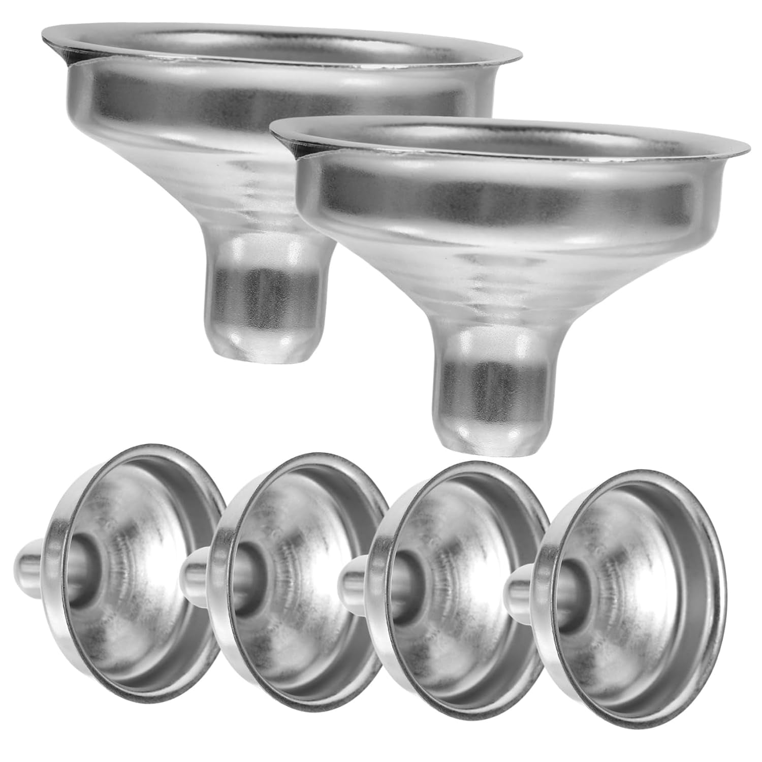 Compact Stainless Steel Funnels 6 Pcs Liquid Funnels Wide Mouth for ...