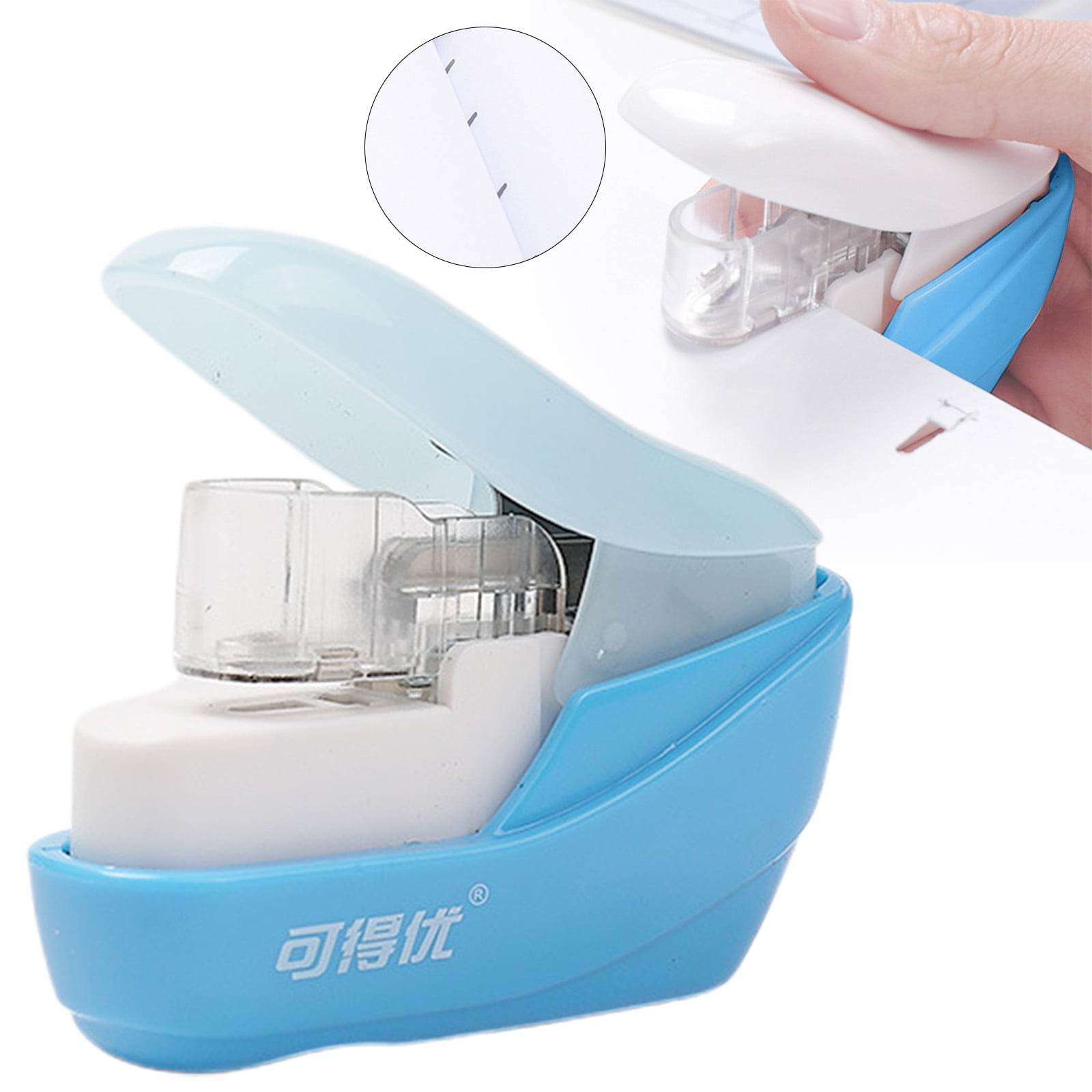 Compact Stapler，staples；Just Open and Slide The Corner of The Paper and ...