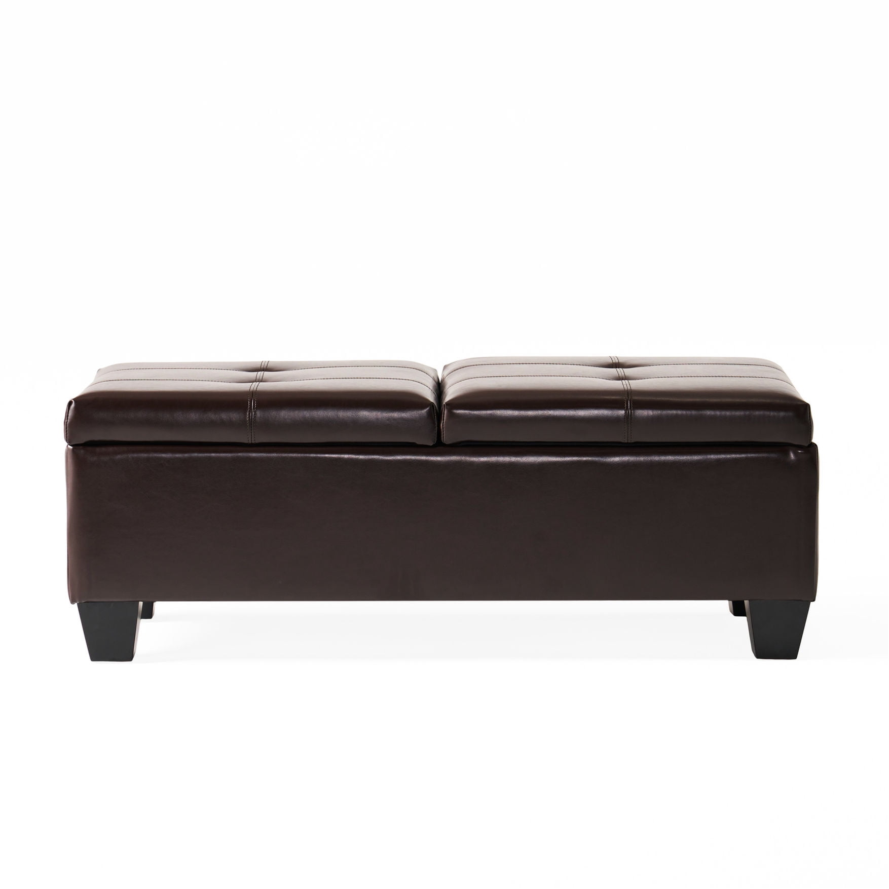 Compact Storage Ottoman in Chocolate PU - Ideal for Dorm Rooms, Seating ...