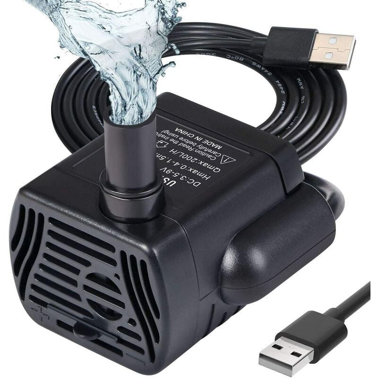 Compact Submersible Pet Replacement Pump, USB Fountain Pump for Serene ...