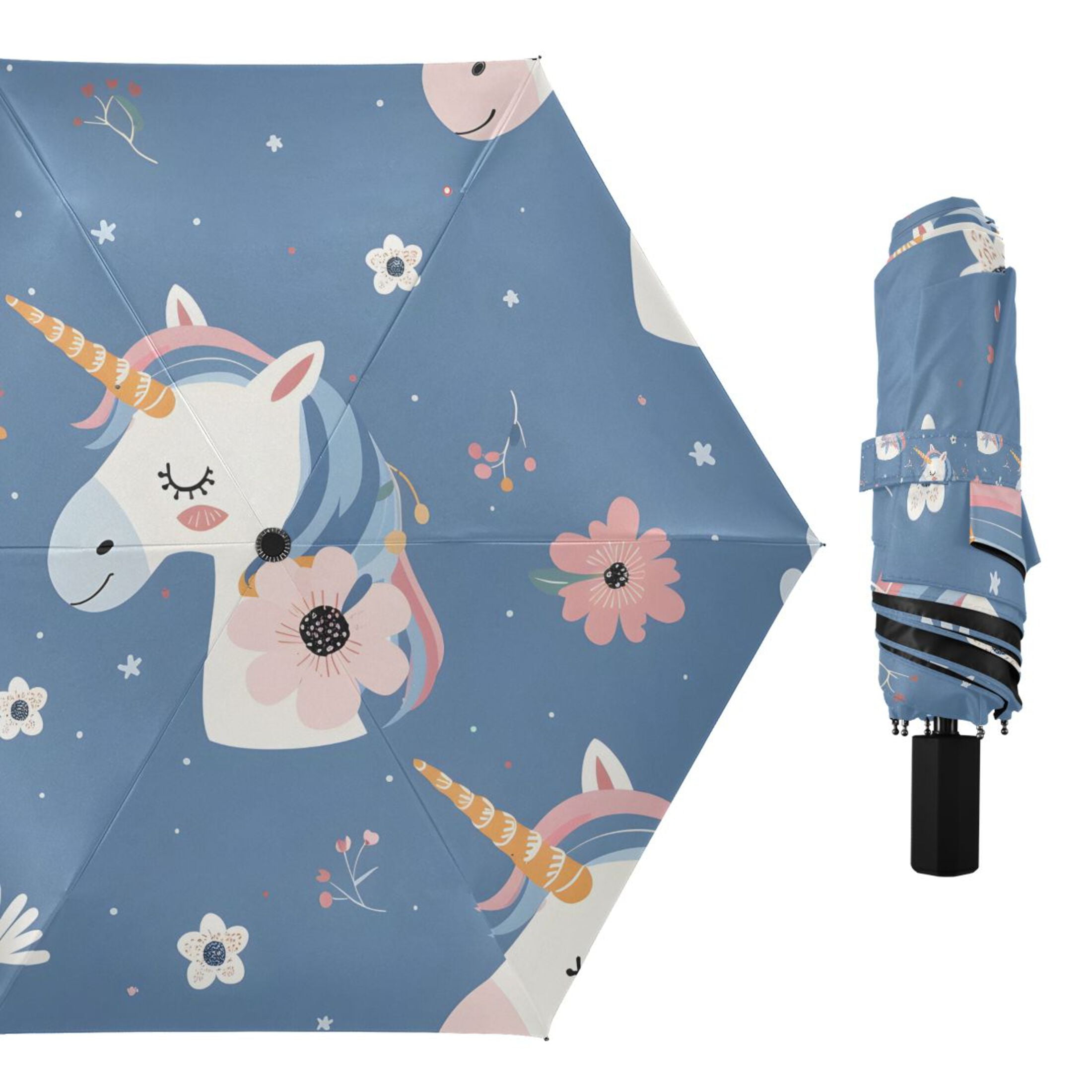 Compact Sun Umbrella Windproof Travel Umbrellas for Rain Strong ...