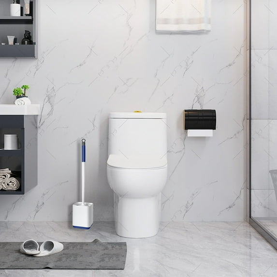Compact Toilet Bowl Brush Set with Long Handle, Ergonomic Grip ...