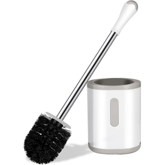 Compact Toilet Brush & Holder, Stainless Steel Handle, Space Saving for ...
