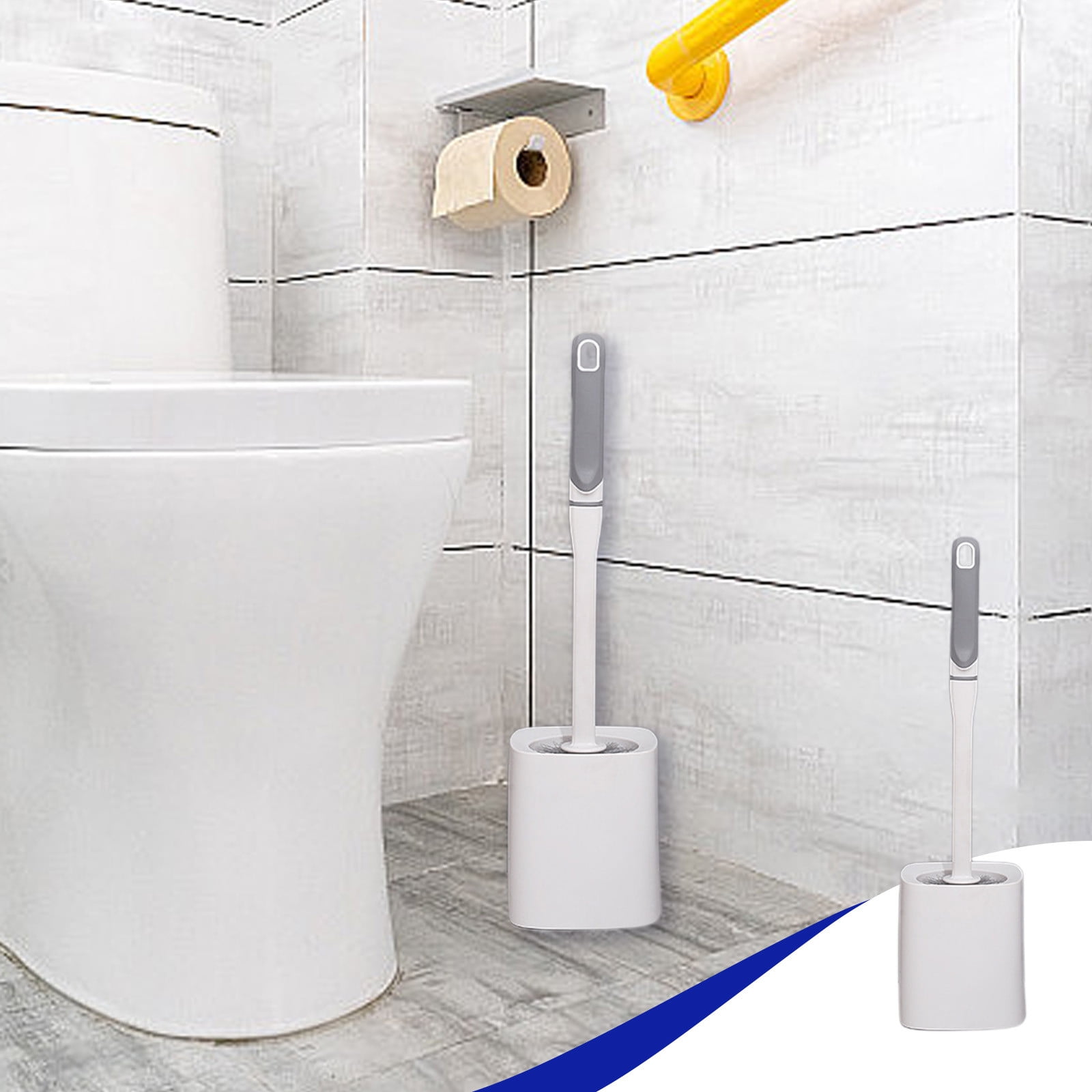Compact Toilet Brush with Long Handle - Ergonomic Grip, Removable Water ...