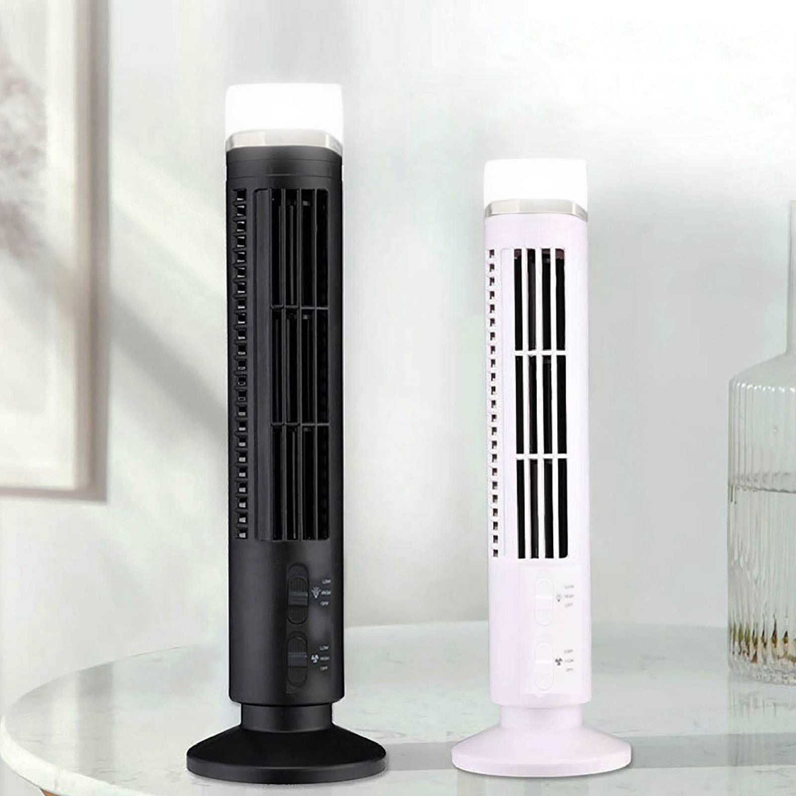 Compact Tower Fan, Bladeless Design, USB Powered, Anti,Slip Base, Ideal ...