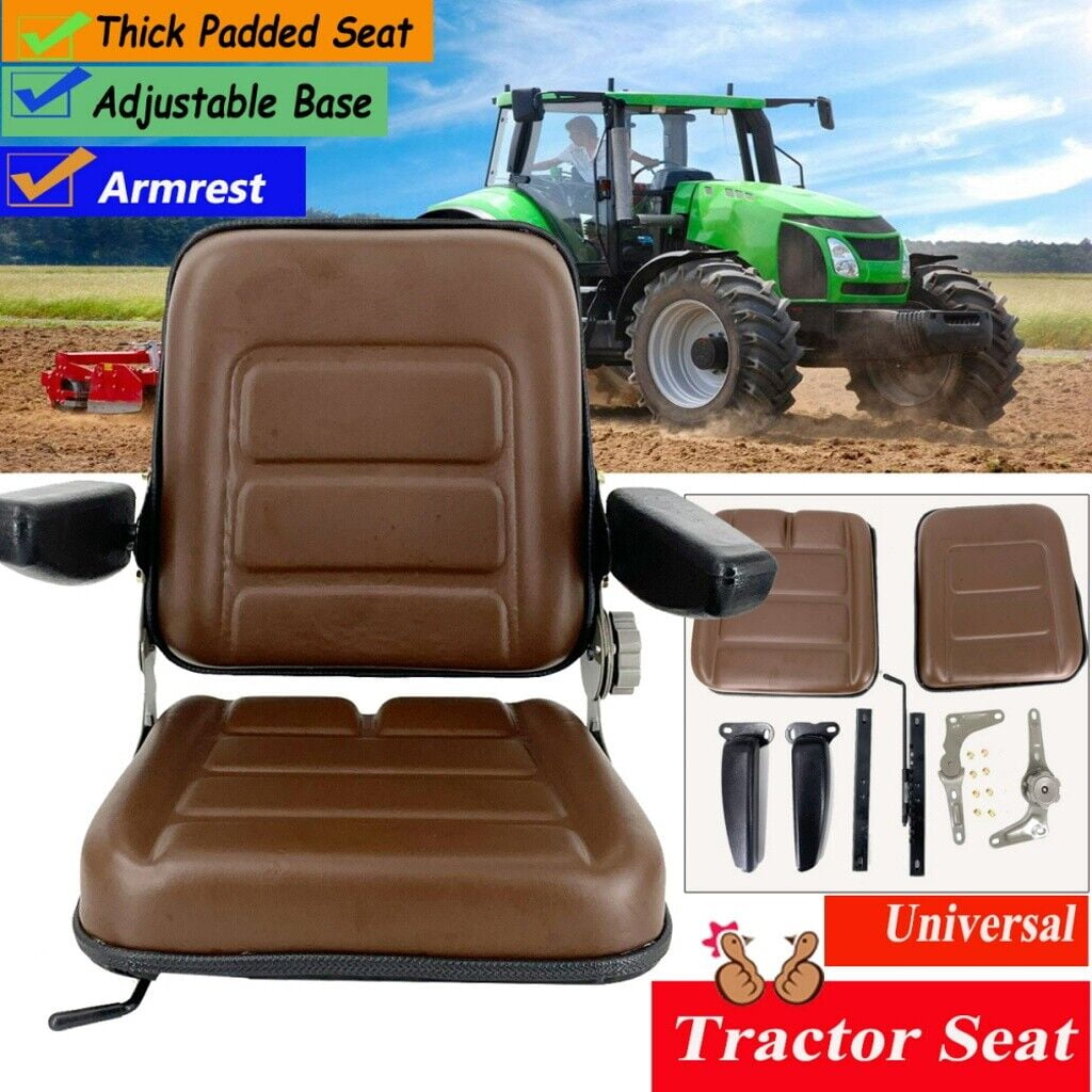 Compact Tractor Seat Replacement with Armrest for Lawn Mower Forklift ...