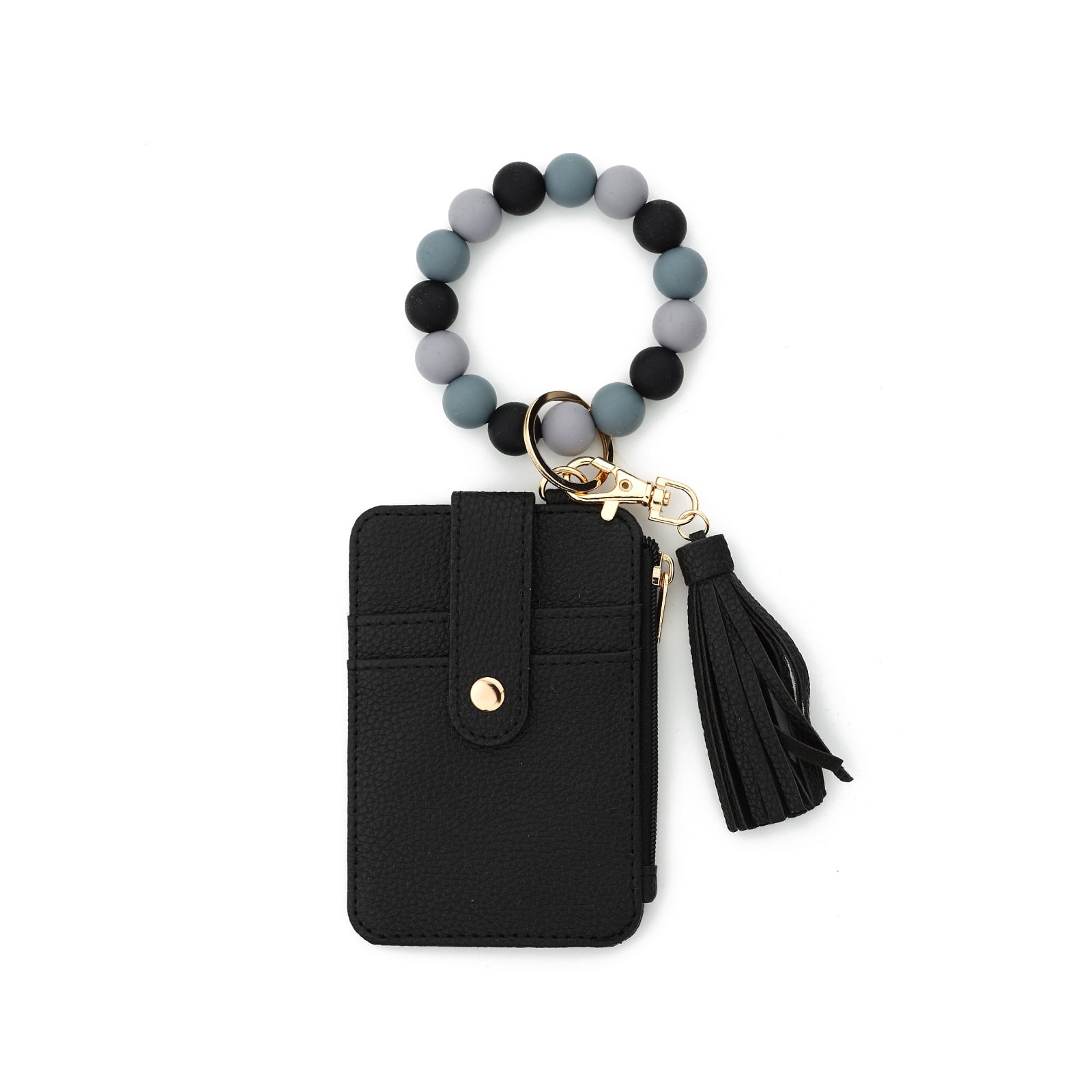 Compact Travel Card Wallet Soft Zippers Closure Silicone Beaded ...