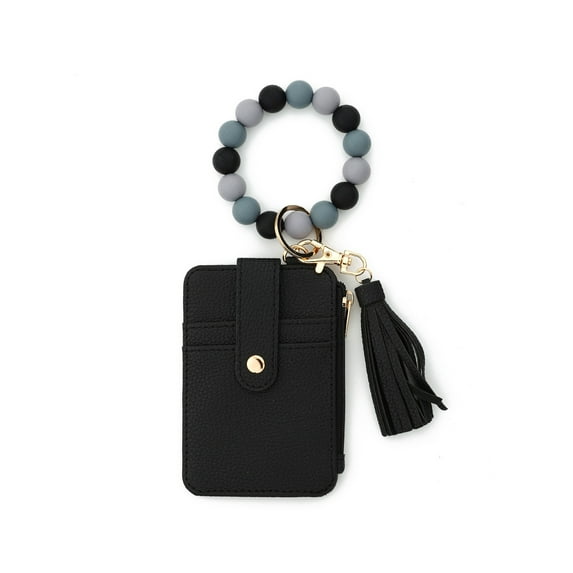 Compact Travel Card Wallet Soft Zippers Closure Silicone Beaded ...