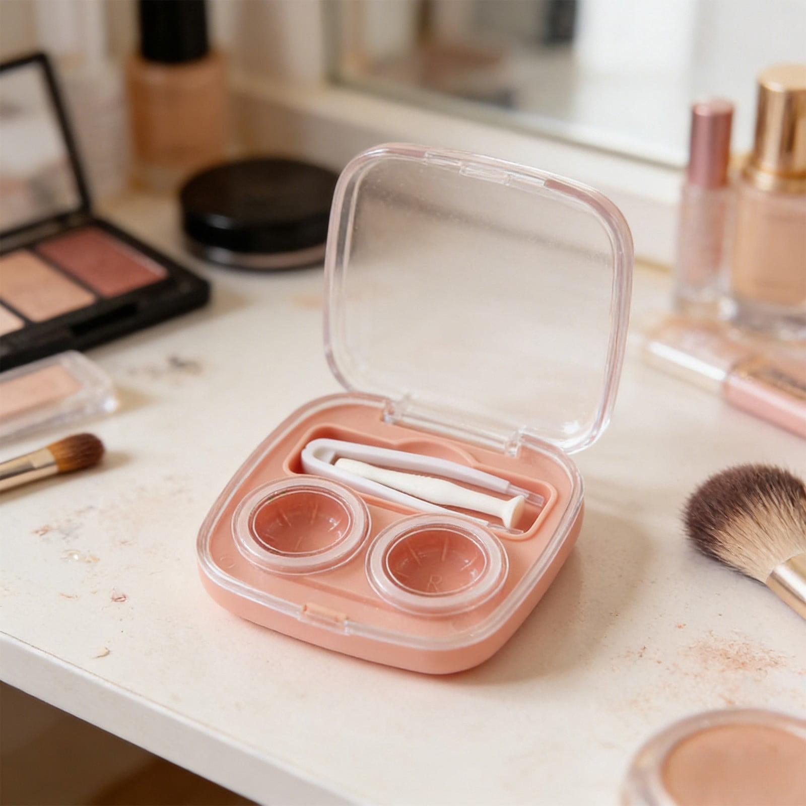 Compact Travel Contacts Lens Case | Leak Proof Storage Box for Daily ...