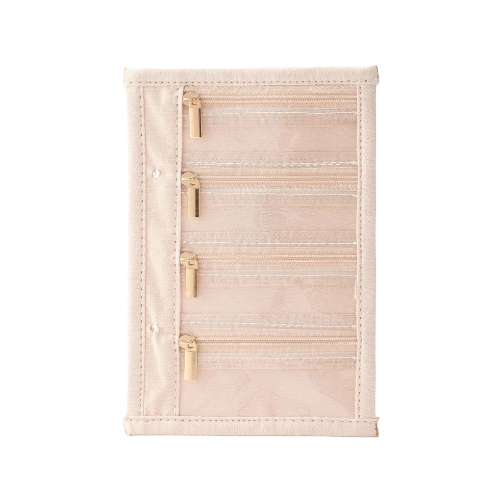 Compact Travel Jewelry Case Featuring Multi Section Storage Pouches ...