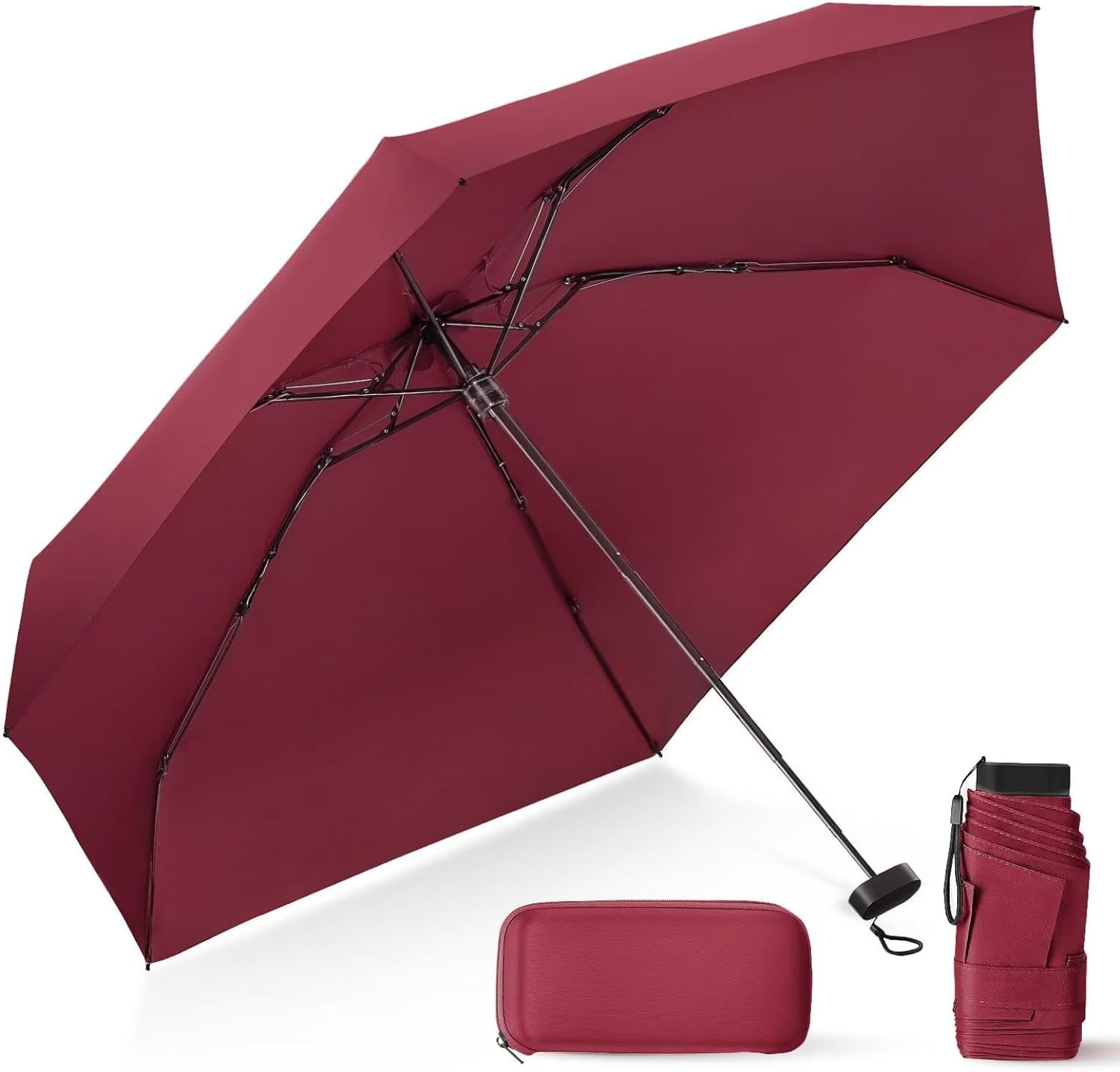 Compact Travel Umbrella With Case - Mini Umbrella for Purse, Small ...