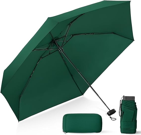 Compact Travel Umbrella with Case - Mini Umbrella for Purse, Small ...
