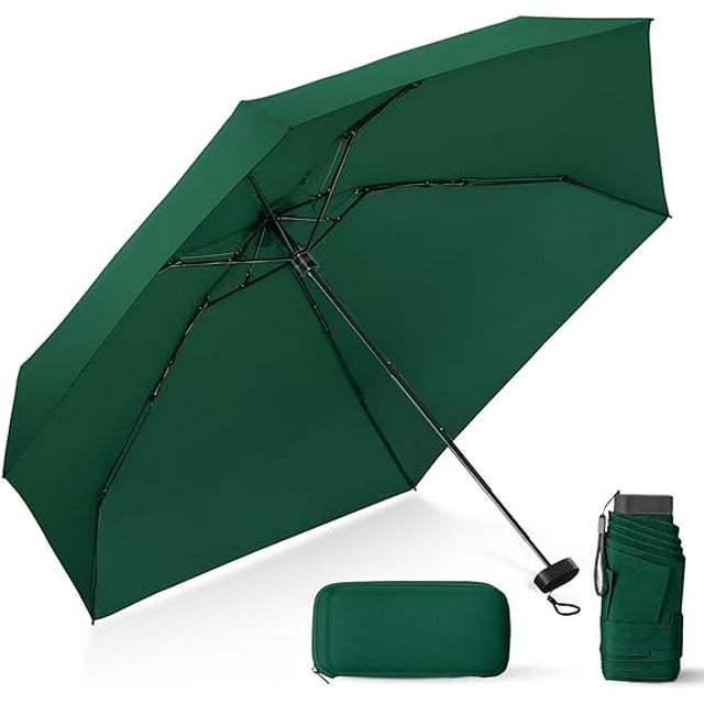 Compact Travel Umbrella with Case - Mini Umbrella for Purse, Small ...