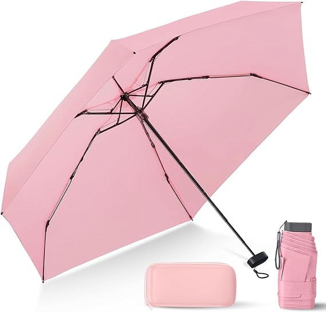 Compact Travel Umbrella with Case - Mini Umbrella for Purse, Small ...