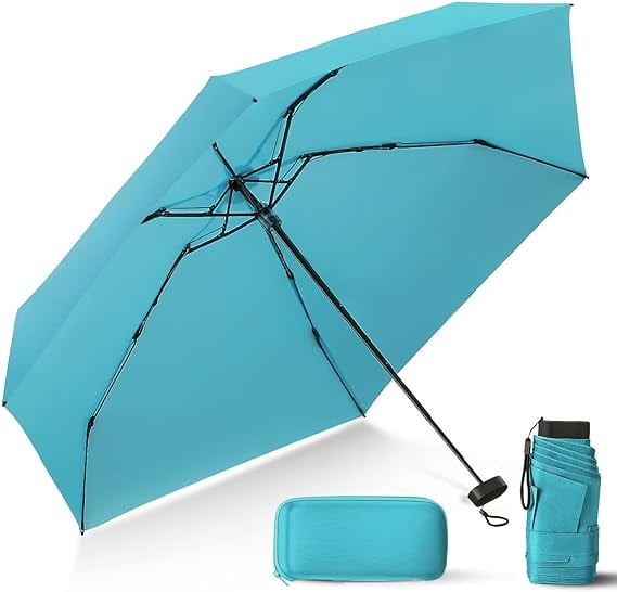 Compact Travel Umbrella with Case - Mini Umbrella for Purse, Small ...