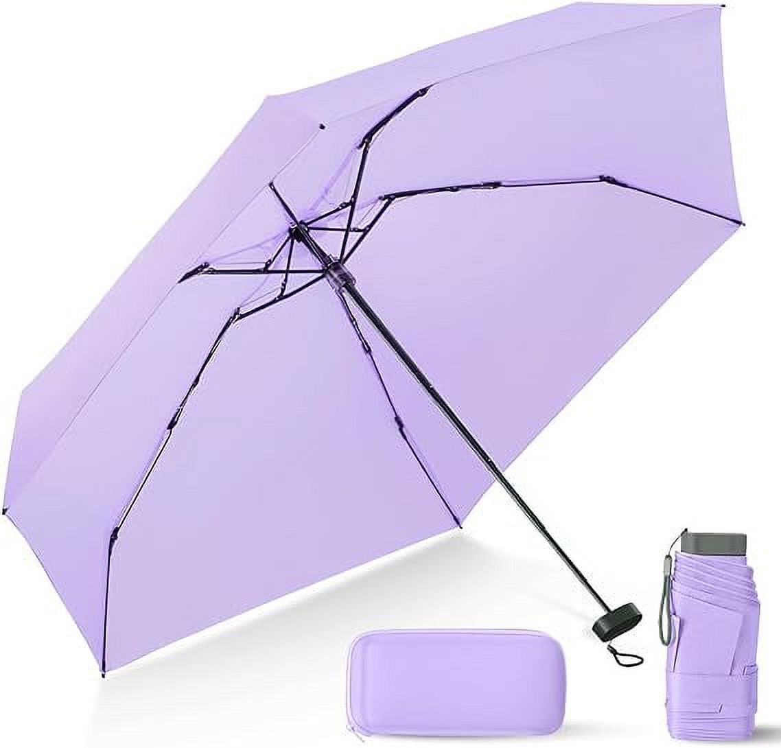 Compact Travel Umbrella with Case - Mini Umbrella for Purse, Small ...