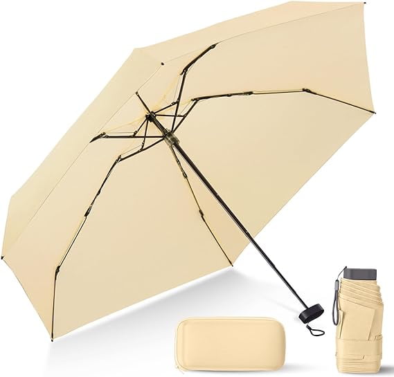 Compact Travel Umbrella with Case - Mini Umbrella for Purse, Small ...