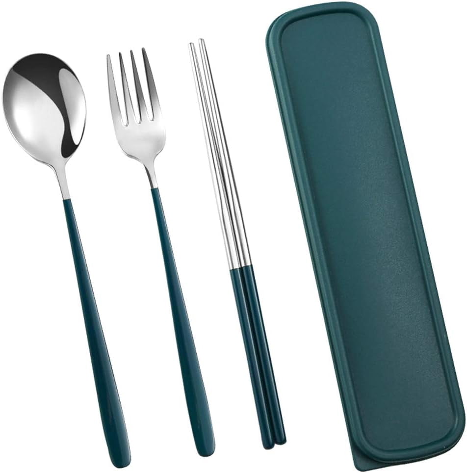 Compact Travel Utensils, Heavy-duty 18_8 Stainless Steel Flatware Set ...
