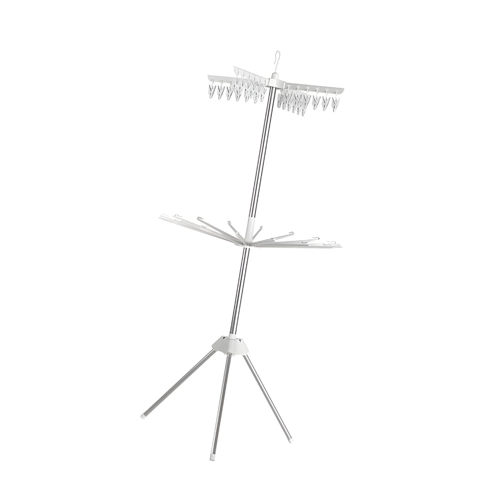 Compact Two Layer Collapsing Drying Rack Rustless PRESENTATION Multiple ...